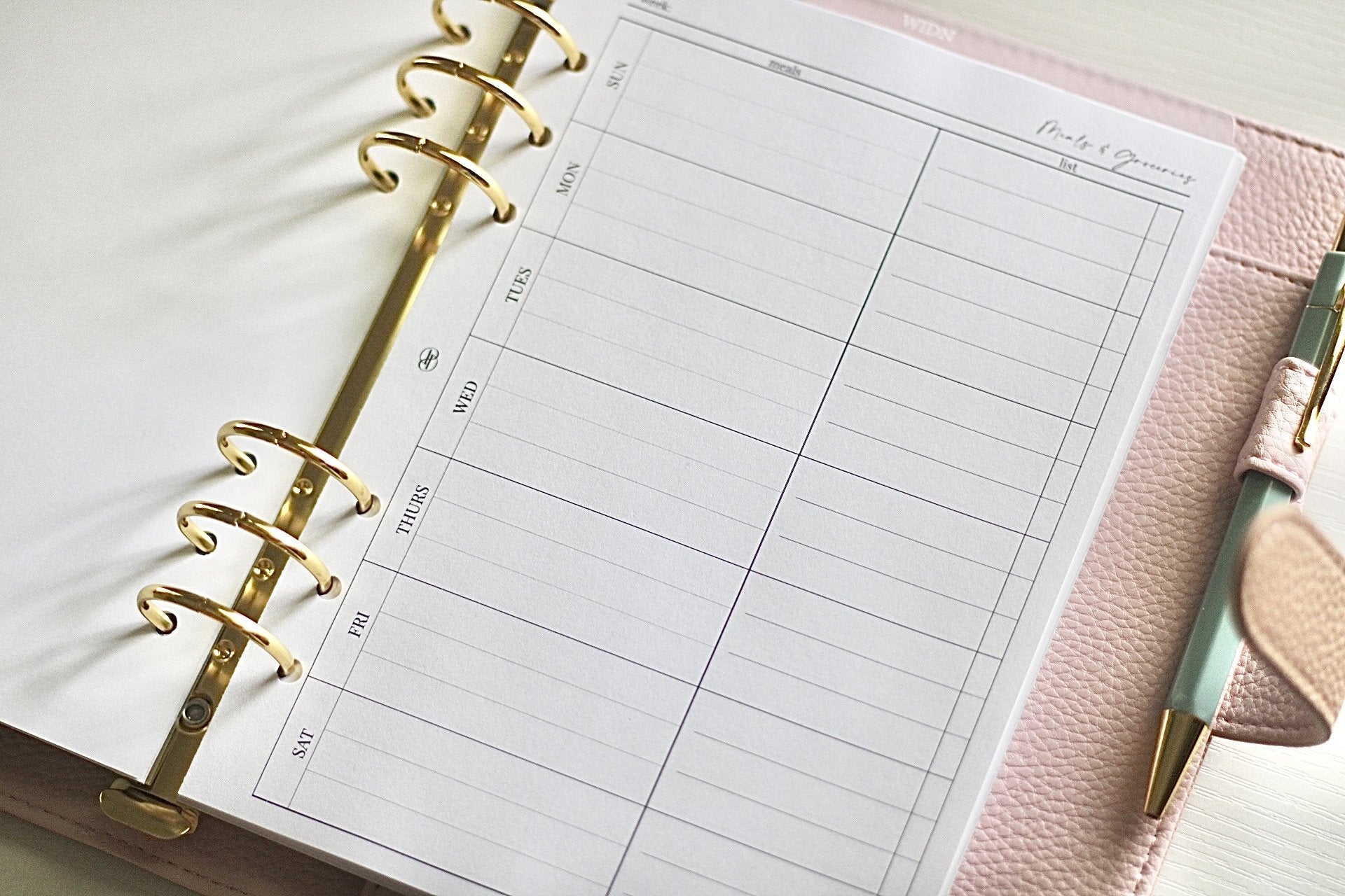 Meals and List Planner Insert